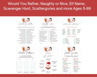 Printable Christmas Party Games for Adults and Teens, Would You Rather ...