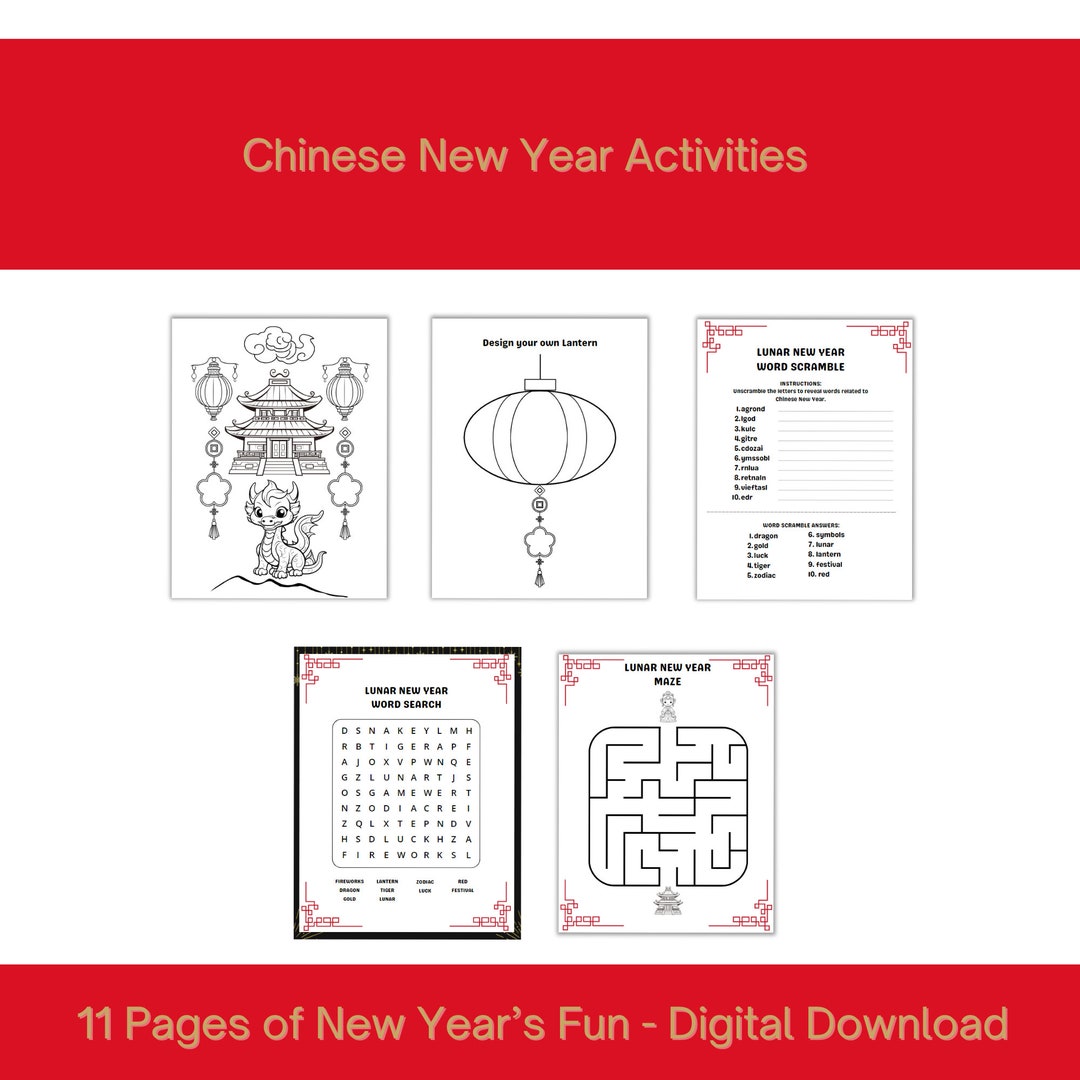 Lunar New Year Worksheets, Chinese New Year Activities for Children ...