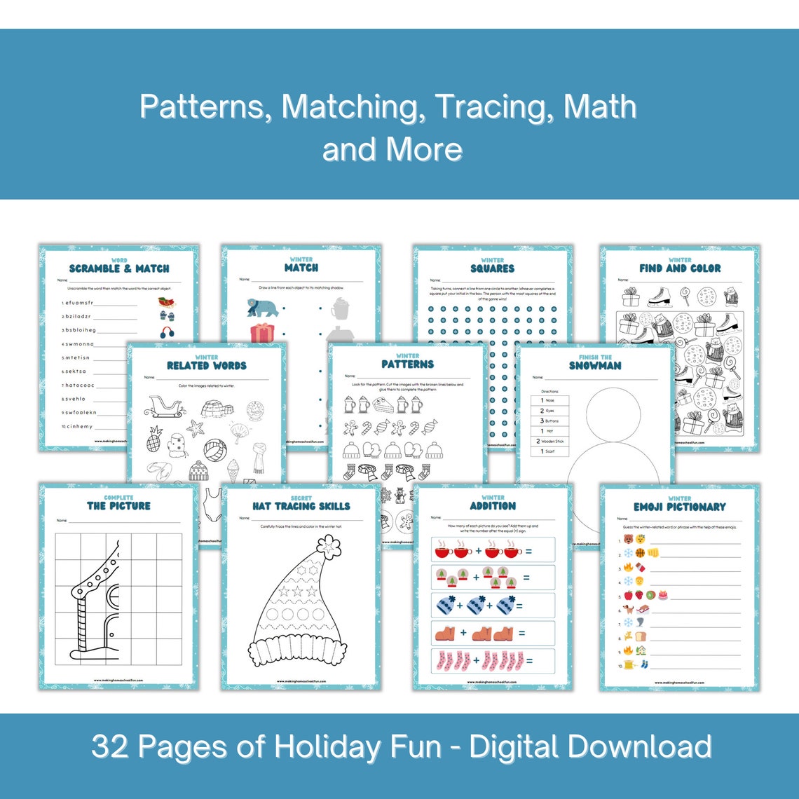 Printable Winter Games and Activities, Winter Teacher Resources ...