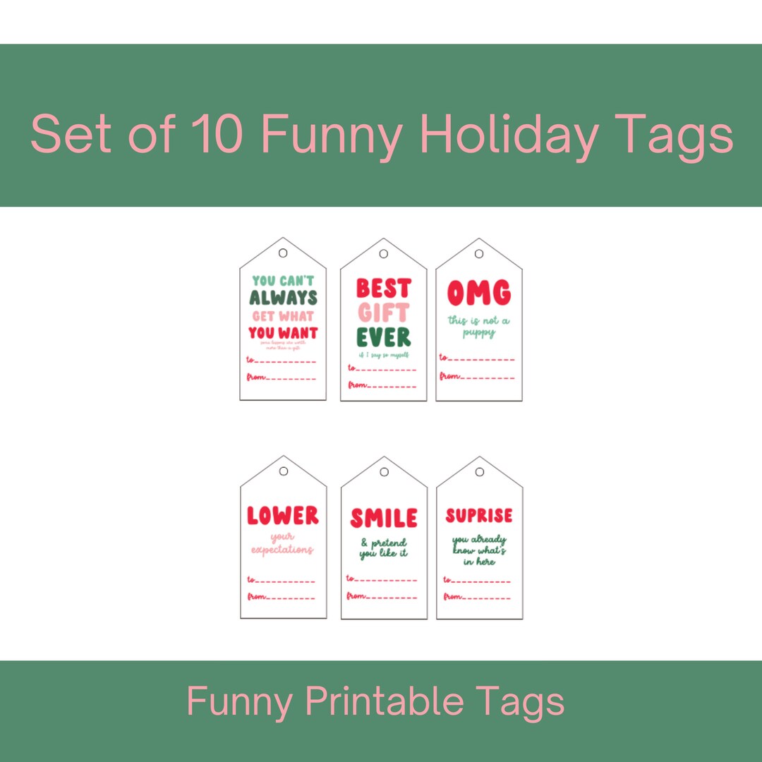 Humorous Holiday Gift Tags, Funny Christmas Gift Tags, Christmas Gift ...