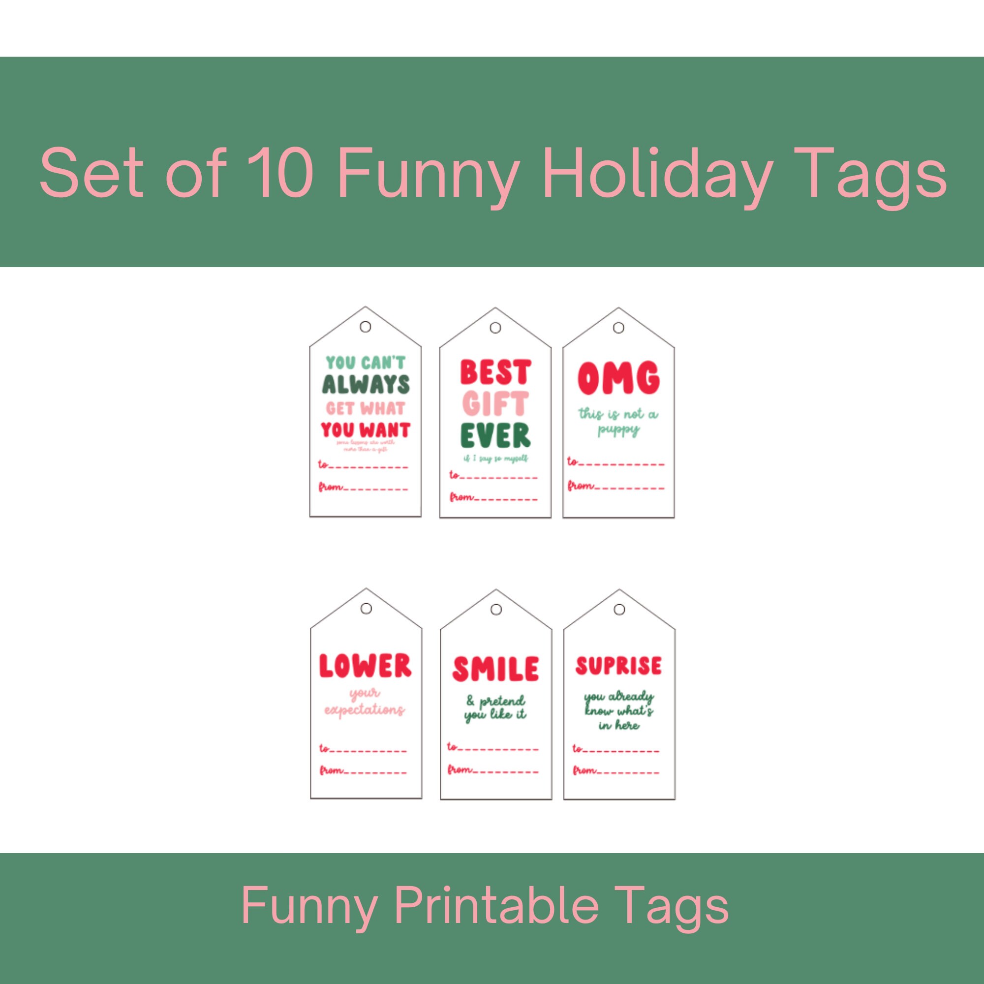 Humorous Holiday Gift Tags, Funny Christmas Gift Tags, Christmas Gift ...