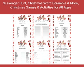 Printable Christmas Party Games for All Ages, Would You Rather, Elf ...