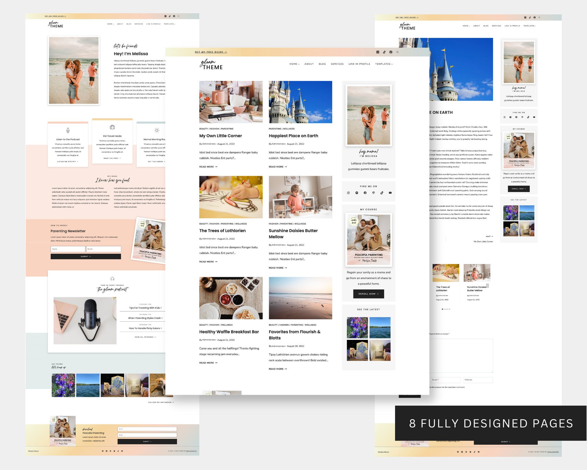 Gleam Wordpress Theme: Kadence Child Theme, Responsive Blog Template - Etsy