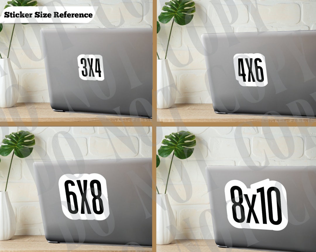 Sticker Size Reference Mockup / Instant Digital Download / PNG, JPG ...