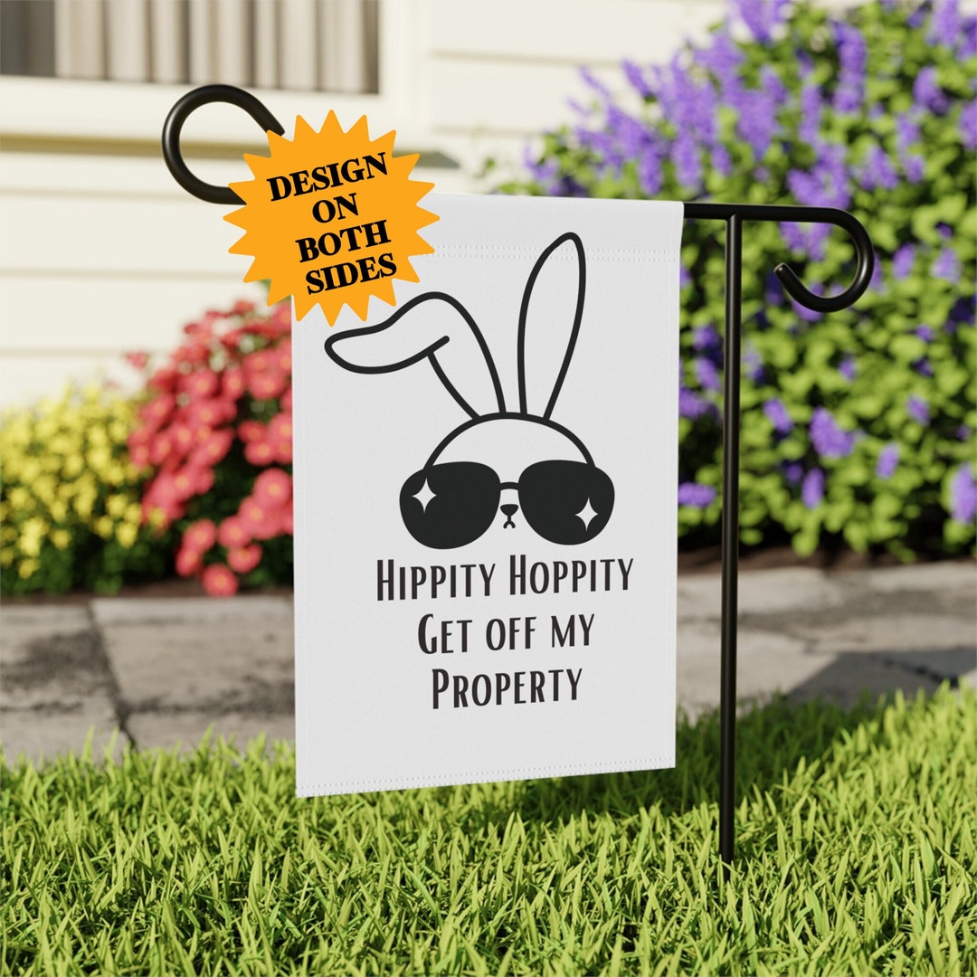 Garden Sign, House Banner, Funny Yard Sign, Easter Bunny, Gift, Hippity ...