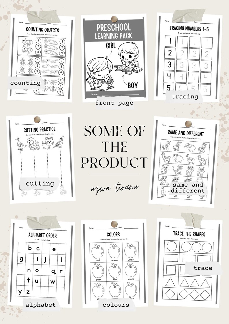 PRESCHOOL LEARNING PACK - Etsy