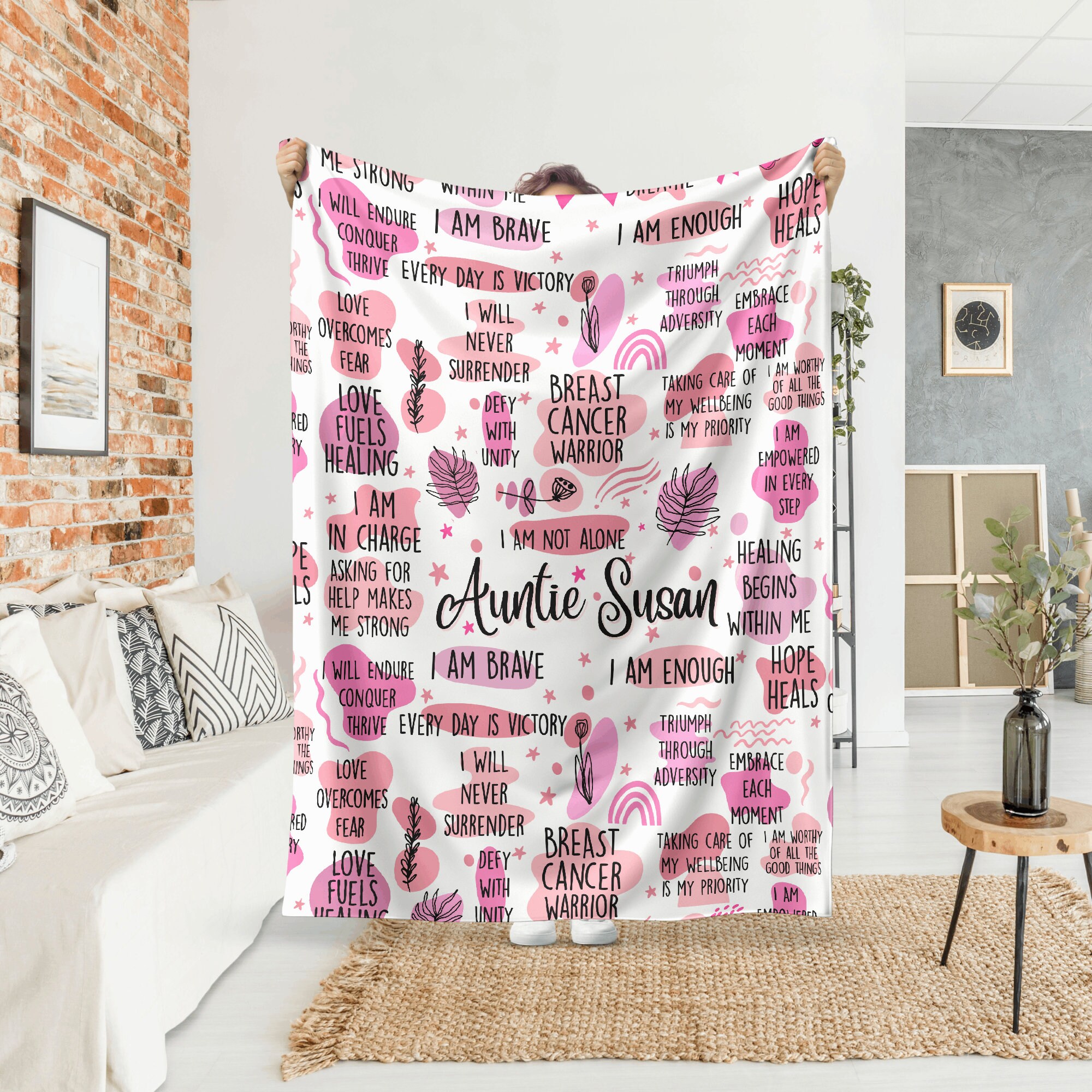 Cancer Survivor Gift Breast Cancer Gift for Best Friend Female Blanket ...