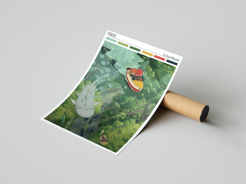 Ponyo Poster, Studio Ghibli Anime Print, Hayao Miyazaki Wall Art - Etsy