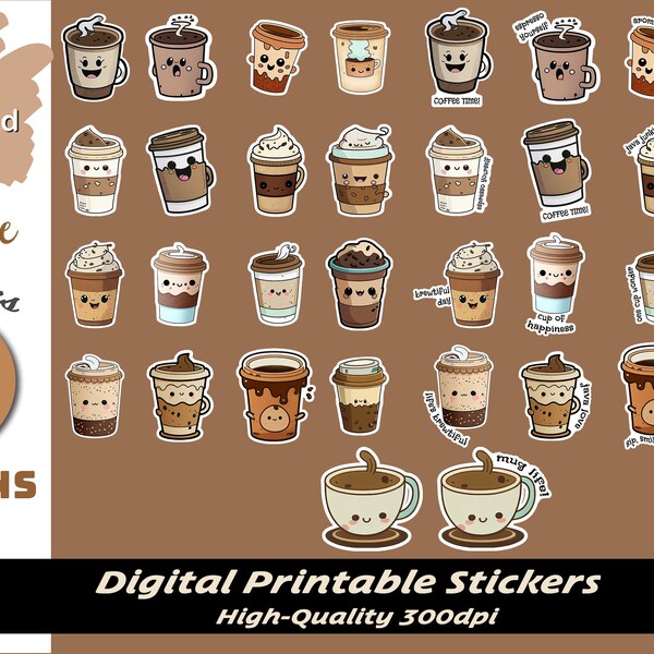 Cute Coffee Stickers - Etsy