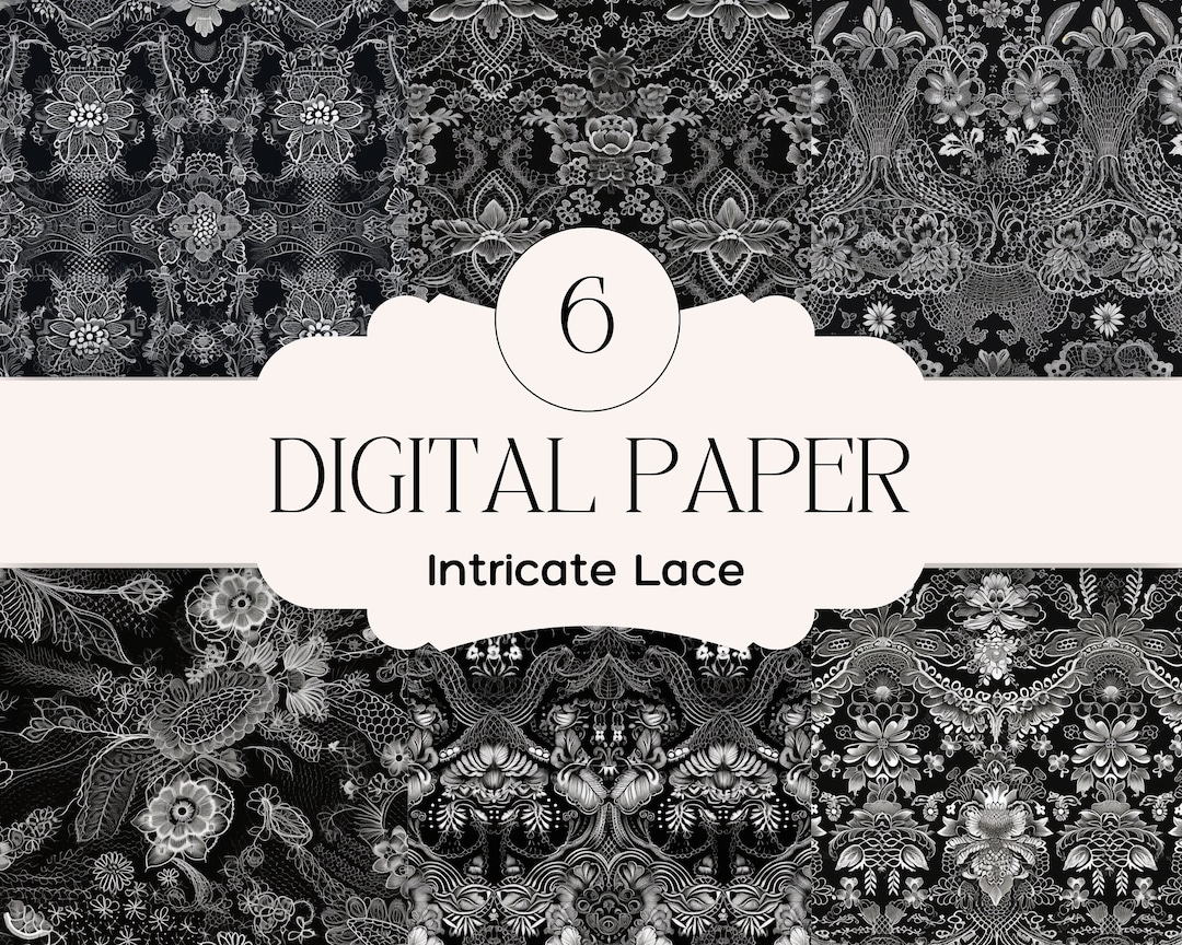 Detailed Lace Digital Paper Pack Digital Planner Background Notebook ...