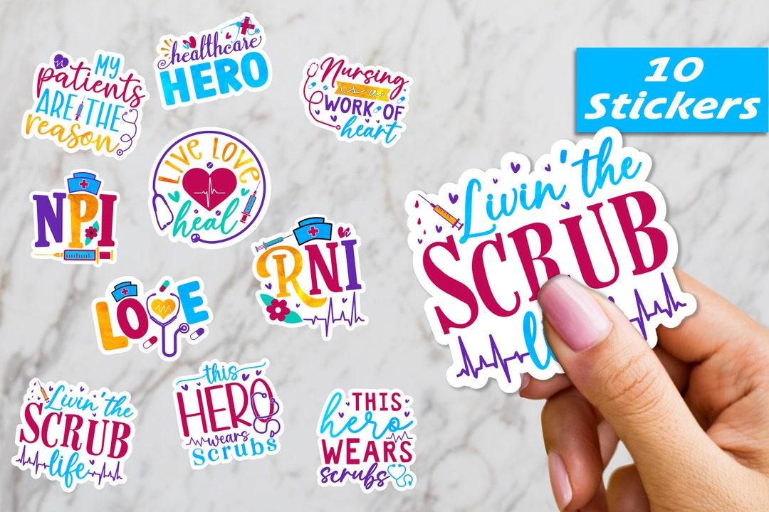 Hero Nursing 10 Piece Matte Nursing Sticker Pack Laptop Notebook ...