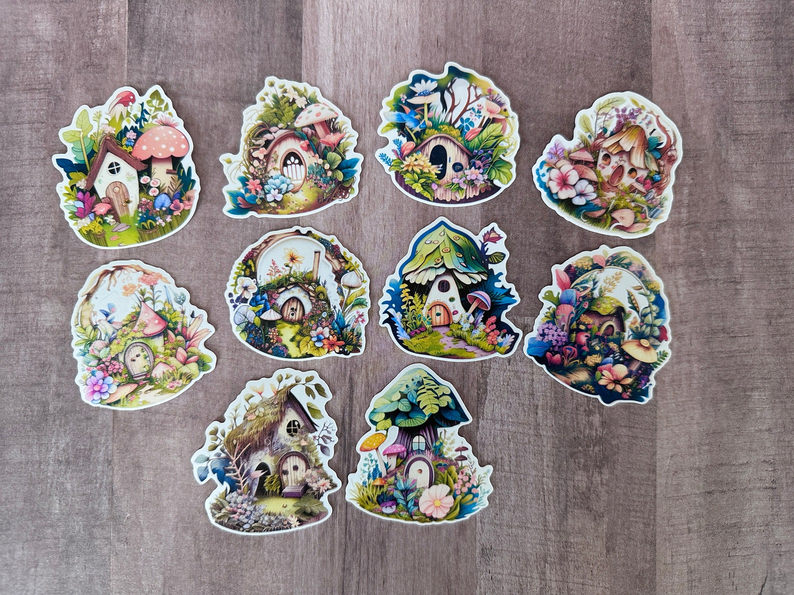 Cute Fairy House 10 Piece Matte Fairy Sticker Pack Laptop Notebook ...