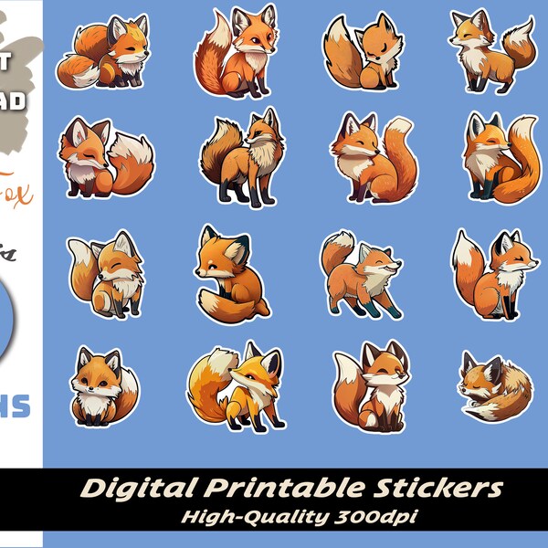 Fox Sticker - Etsy