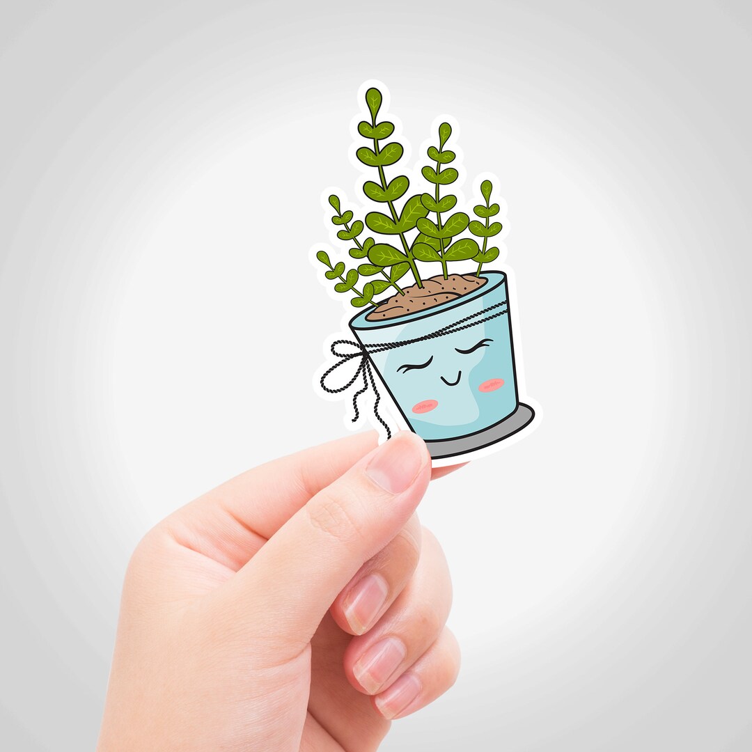 Cute Plant Sticker Minimalist Plant Sticker Laptop Sticker for - Etsy