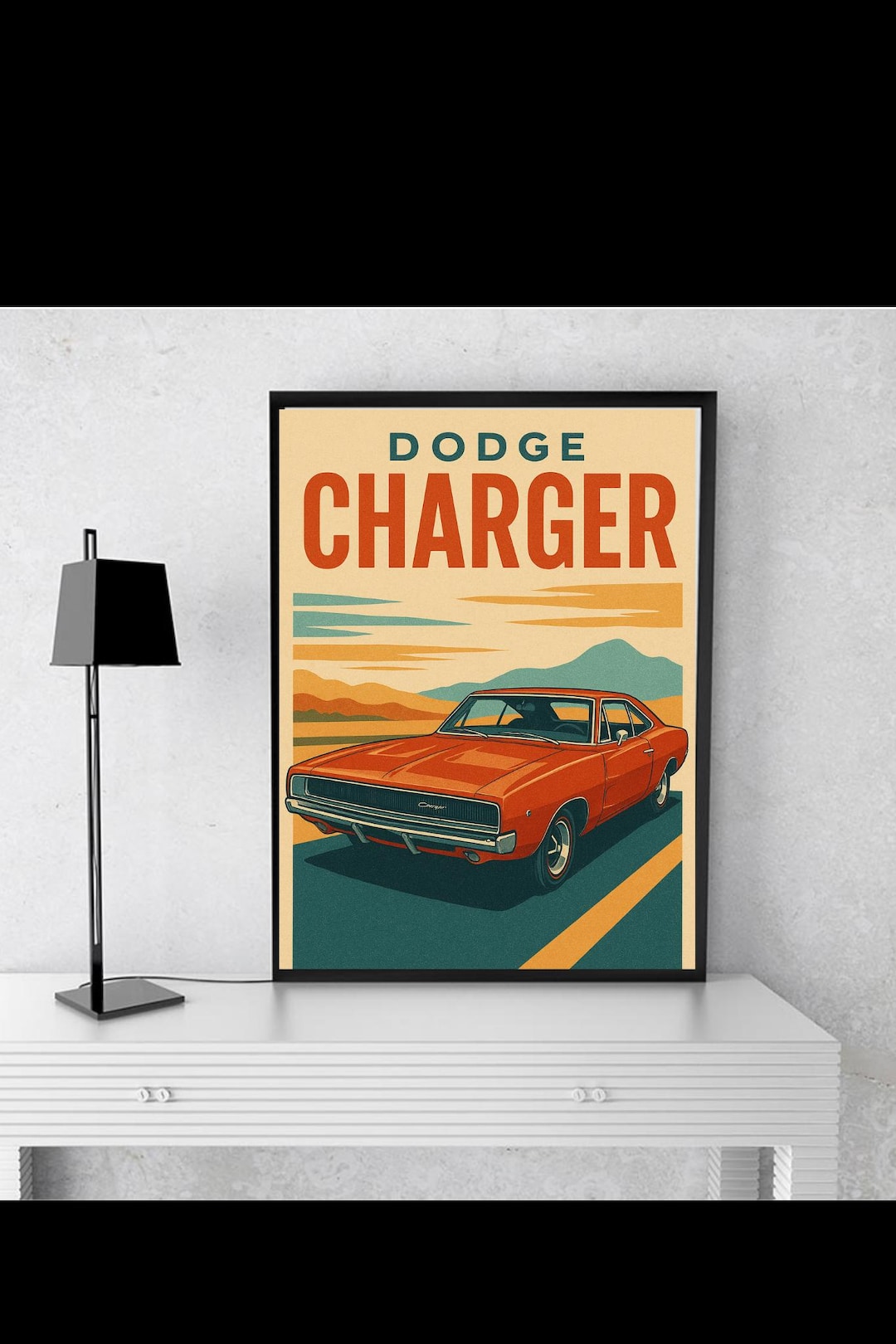 Retro Dodge Charger Digital Download Poster - Etsy