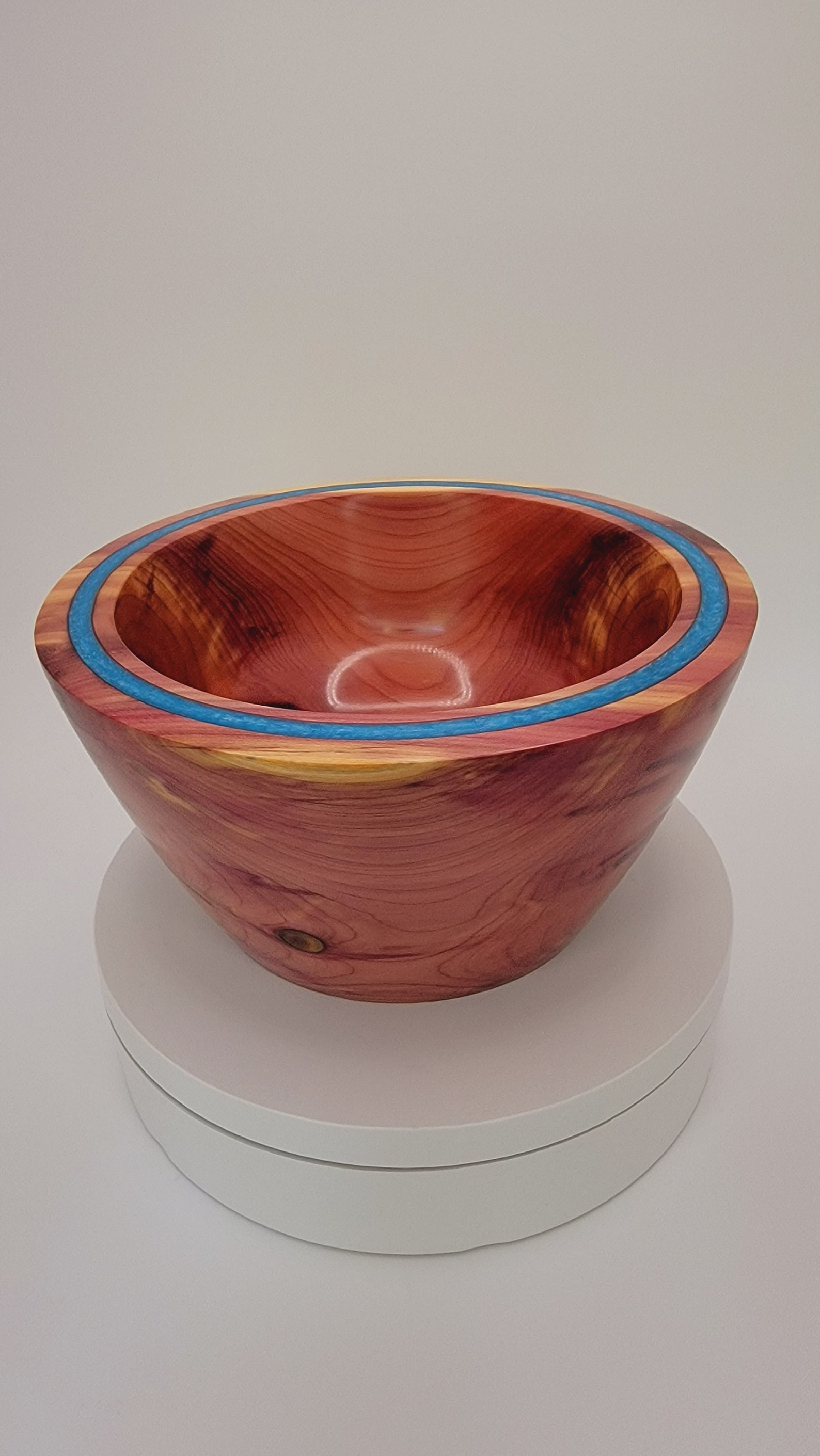 Cedar Bowl With Blue Resin - Etsy