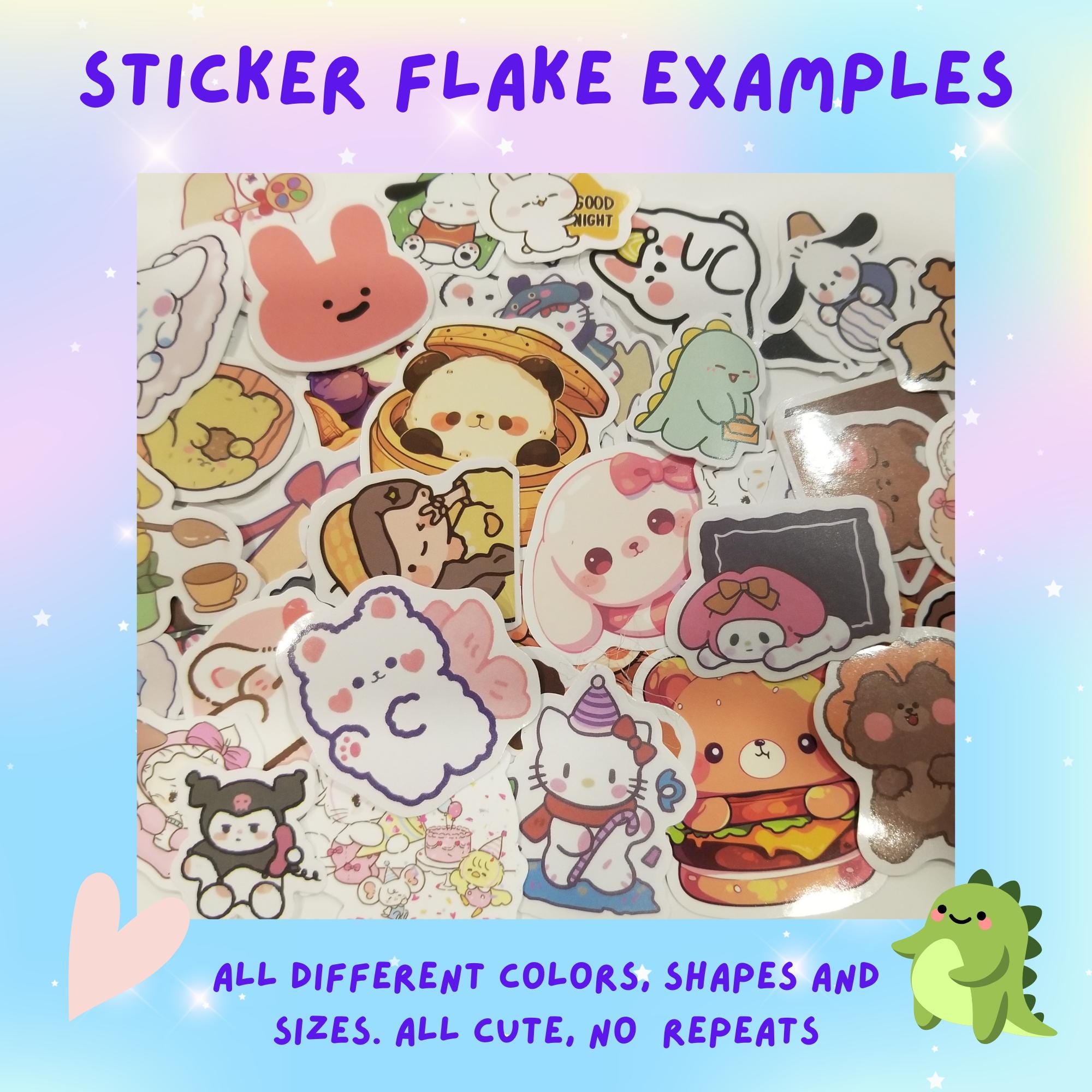 Kawaii Super Cute Sticker Flake Bundle, Kawaii Stickers, Sticker Flakes ...