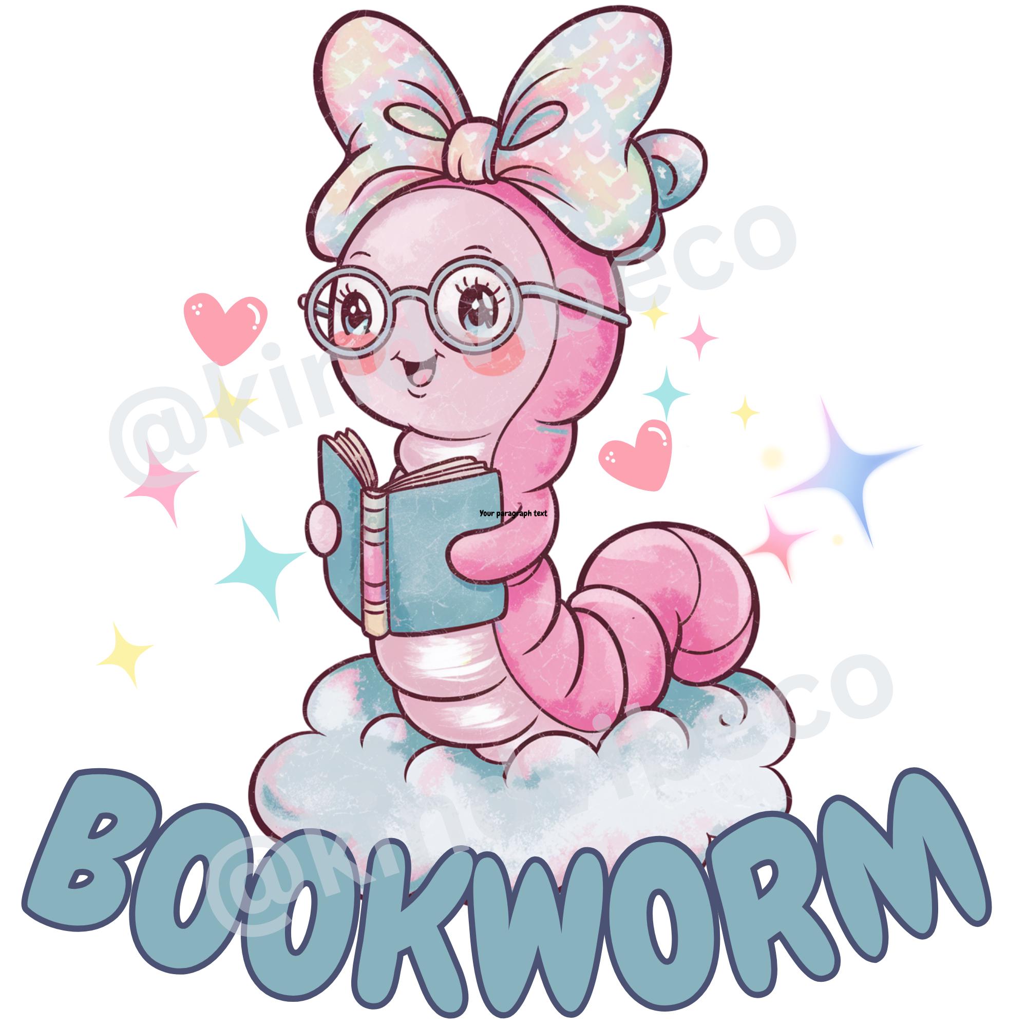 Kawaii Bookworm PNG, Kawaii Png, Cottagecore Png, Cute Png, Cute ...