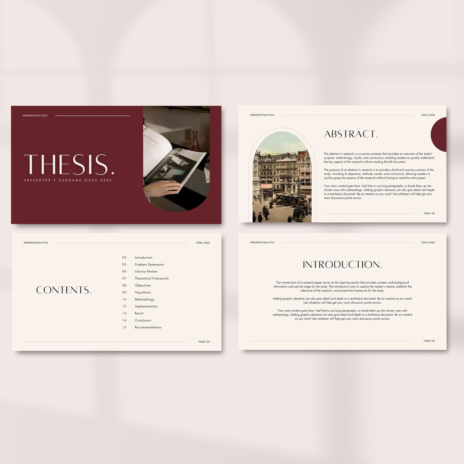 Powerpoint Presentation Template Thesis Defense Slide Deck Customizable PPT Slide Master ...