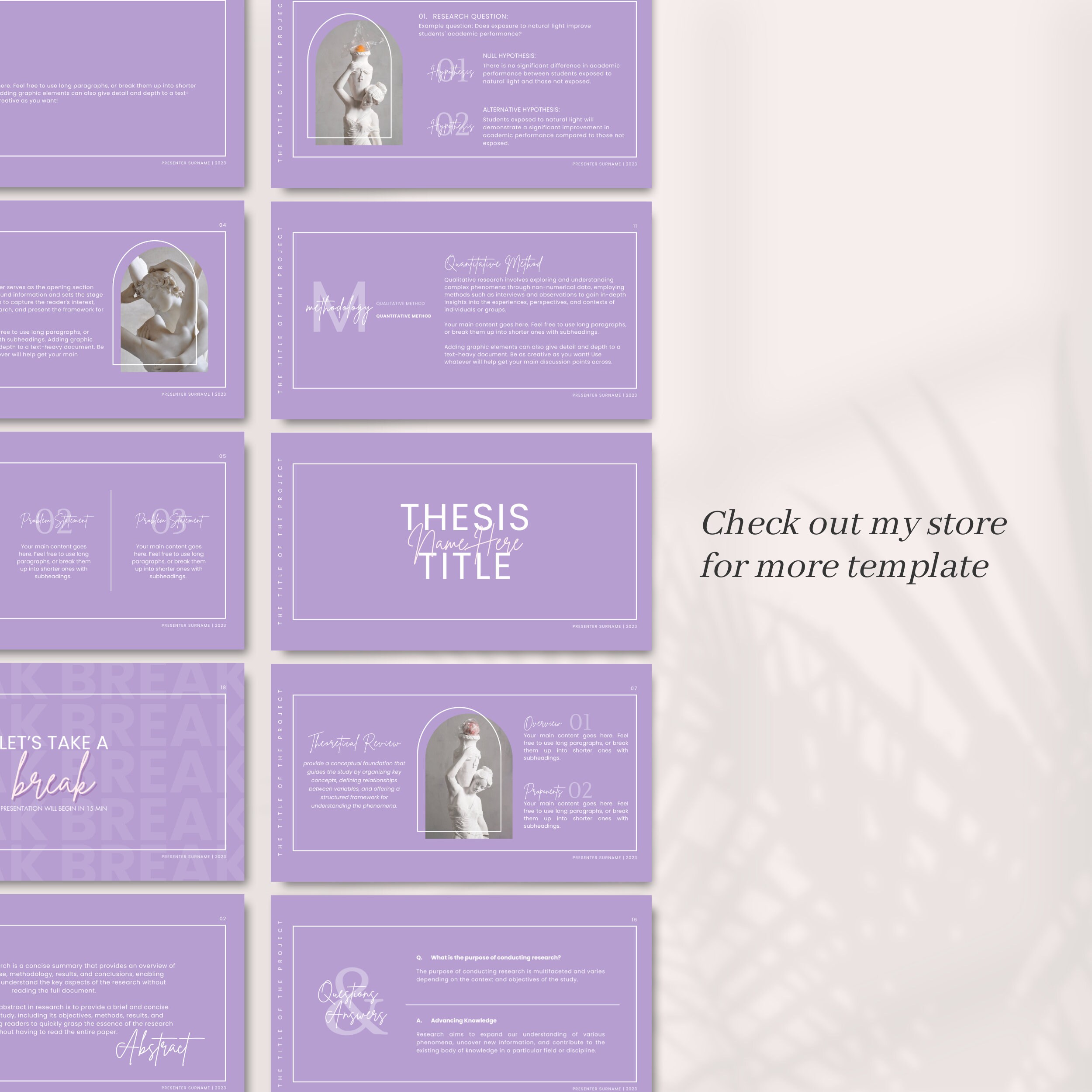 Canva Presentation Template Editable Canva Template Thesis Defense ...