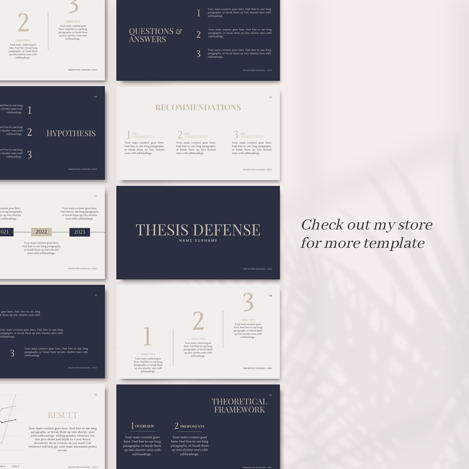 Thesis Defense Powerpoint Template, Customizable Slide Deck - Etsy