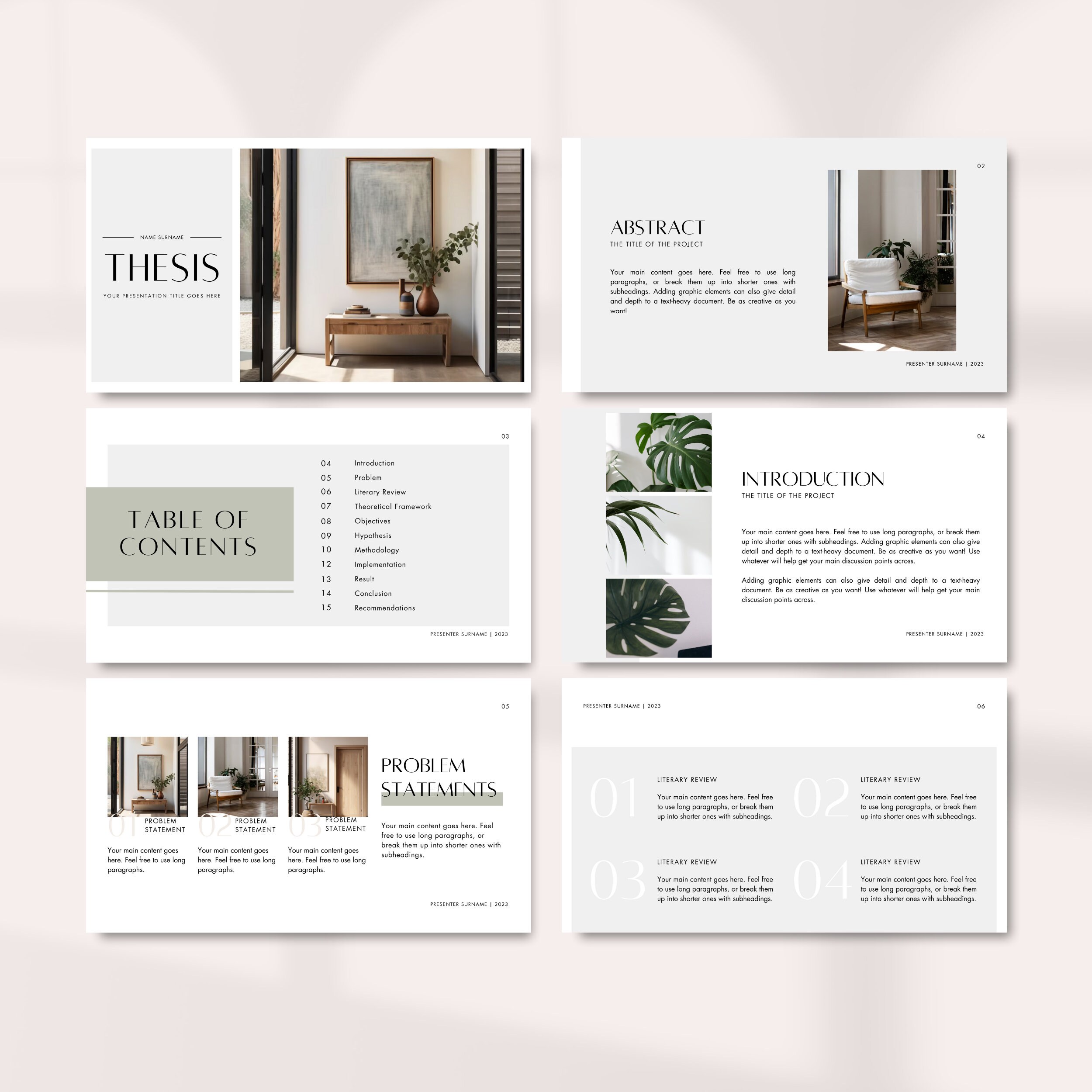 Canva Presentation Template Editable Canva Template Thesis Defense ...