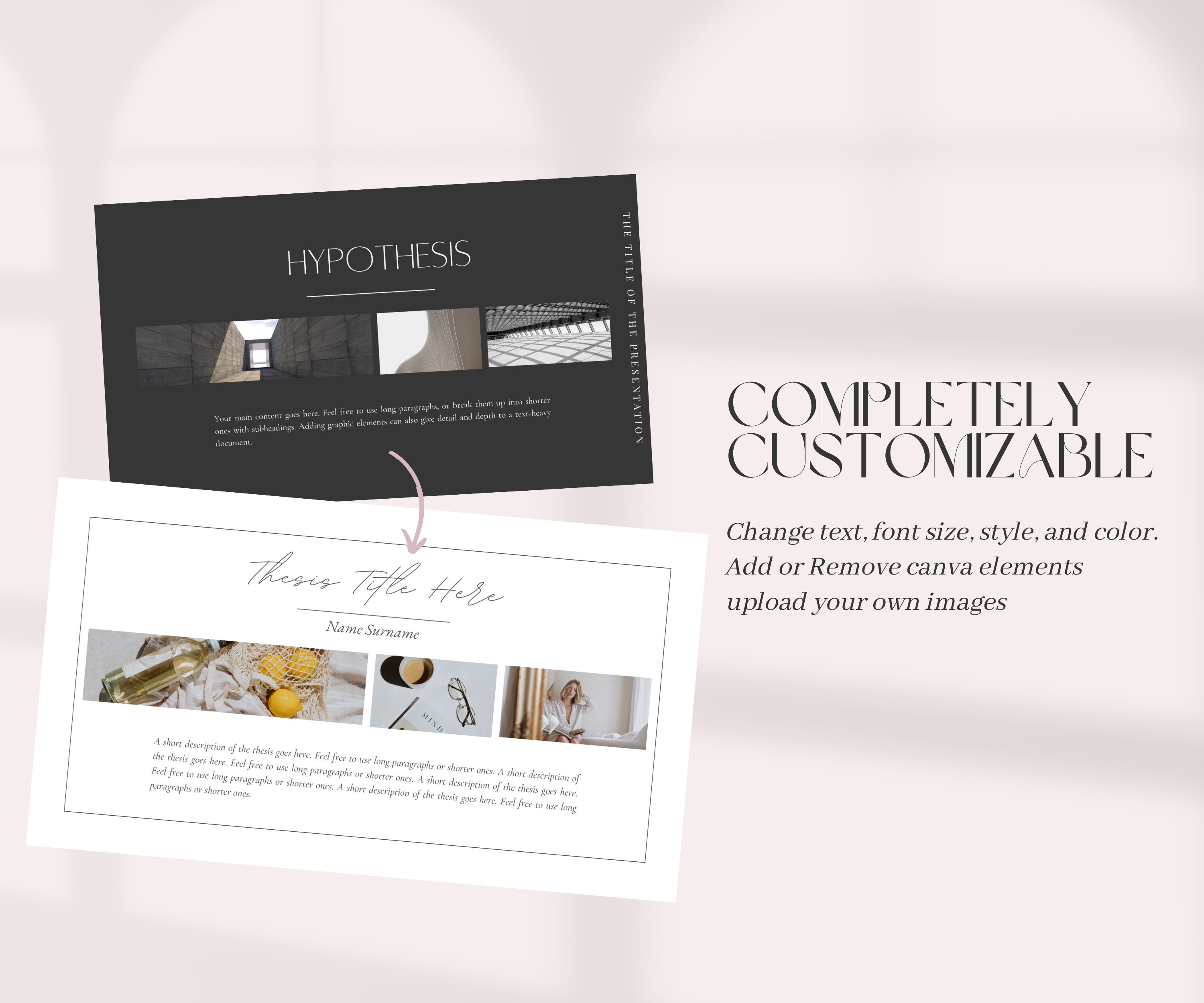 Canva Presentation Template Editable Canva Template Thesis Defense ...
