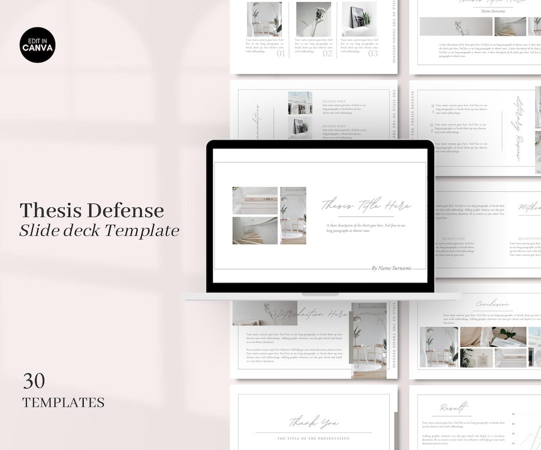 Canva Presentation Template Editable Canva Template Thesis Defense ...
