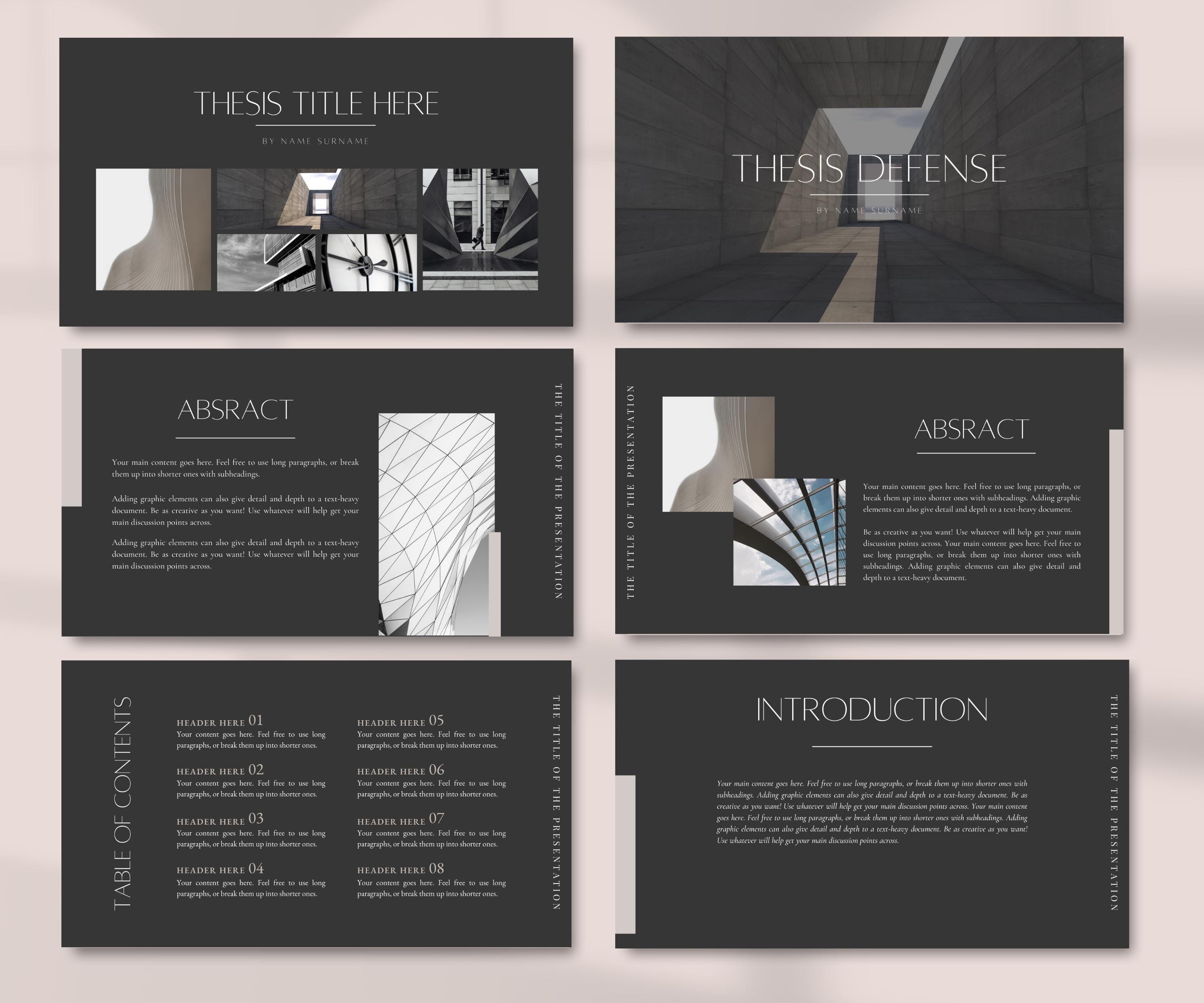 Canva Presentation Template Editable Canva Template Thesis Defense ...