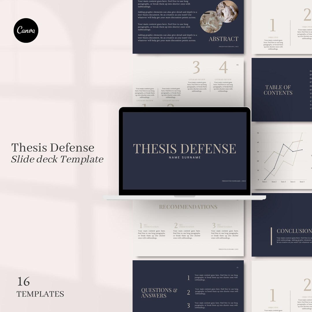 Canva Presentation Template Thesis Minimalist Template Thesis Defense ...