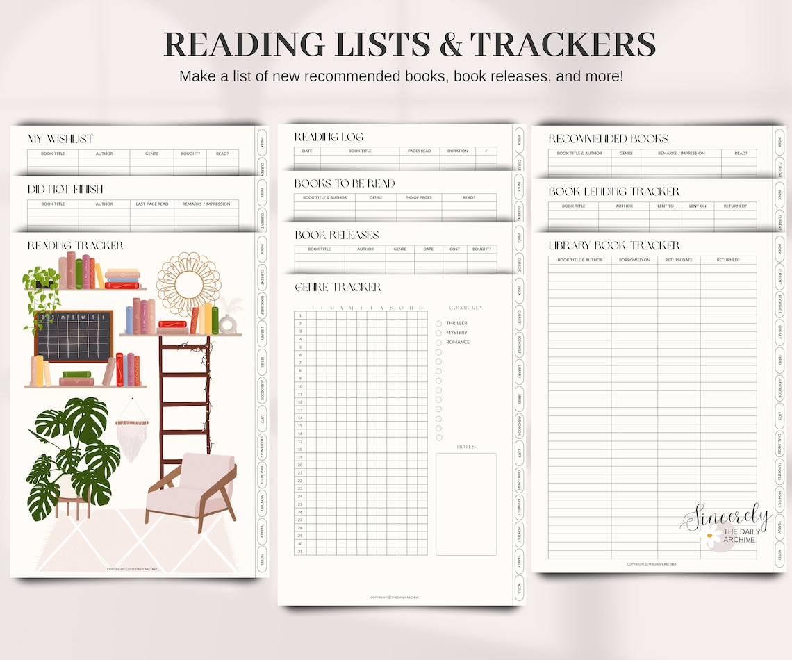 Digital Reading Journal, Digital Reading Planner, Reading Tracker ...