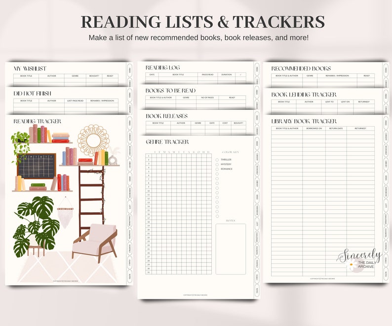 Digital Reading Journal, Digital Reading Planner, Reading Tracker ...