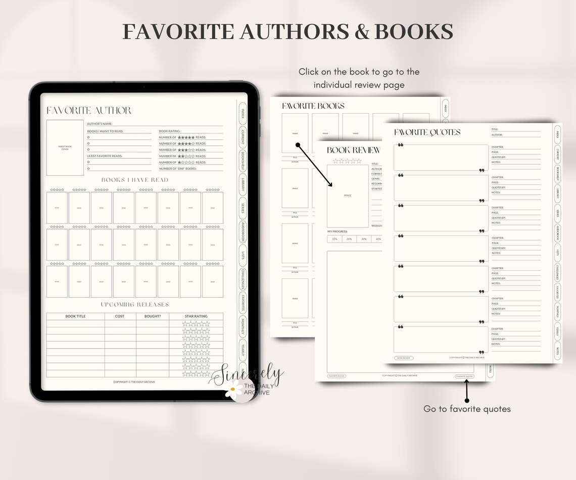 Digital Reading Journal, Digital Reading Planner, Reading Tracker ...