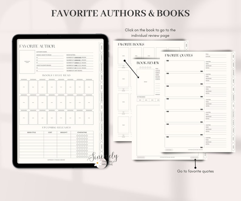 Digital Reading Journal, Digital Reading Planner, Reading Tracker ...