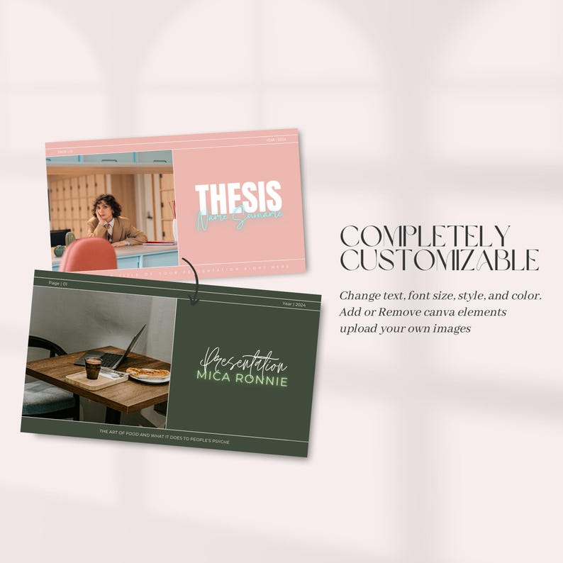 Canva Presentation Template Editable Canva Template Thesis Defense ...