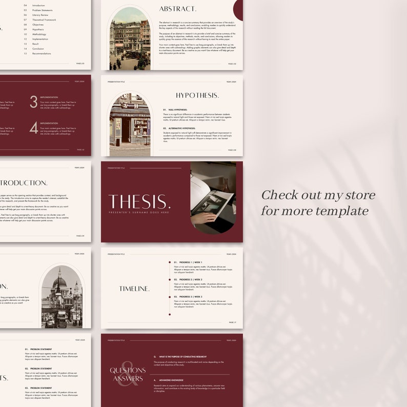 Canva Presentation Template Editable Canva Template Thesis Defense ...