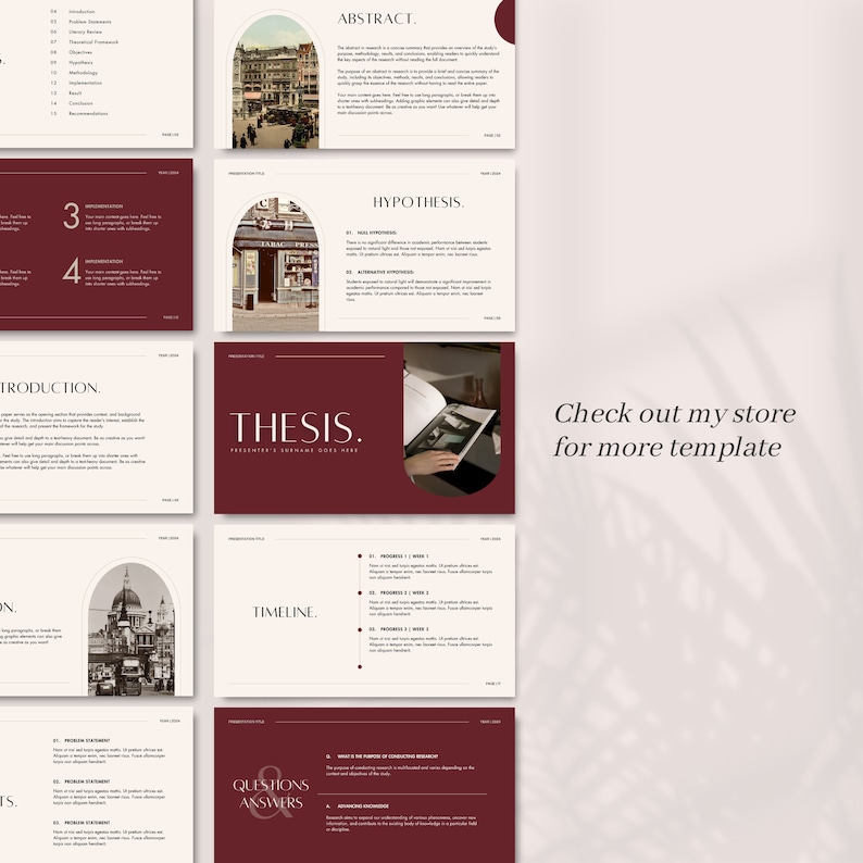 Thesis Defense Powerpoint Template, Customizable Slide Deck - Etsy