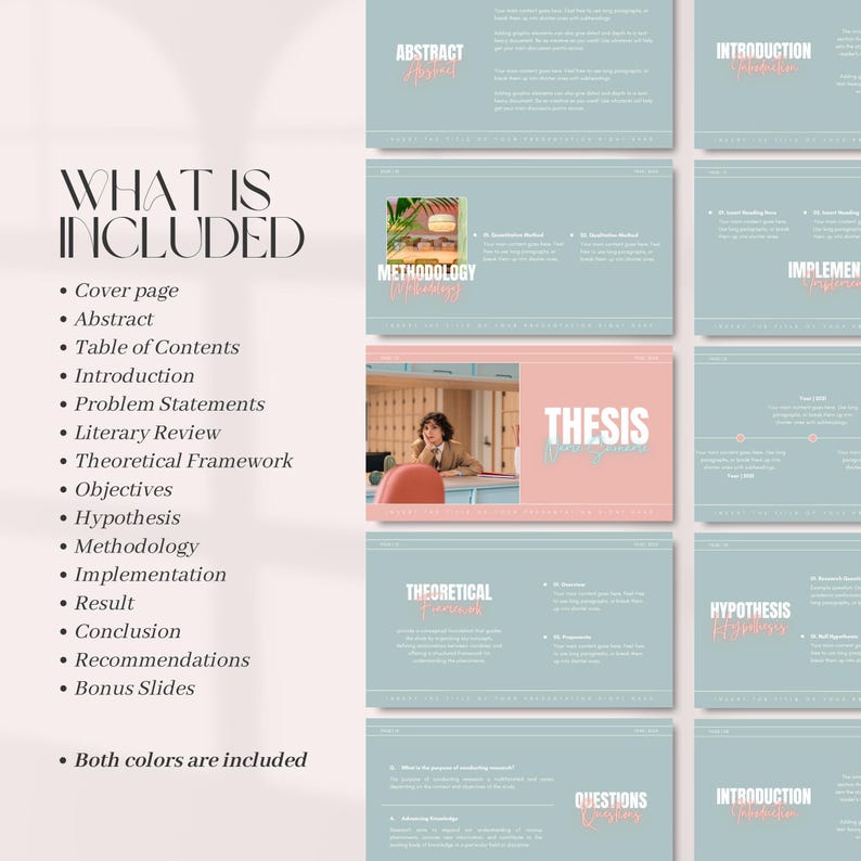 Canva Presentation Template Editable Canva Template Thesis Defense ...