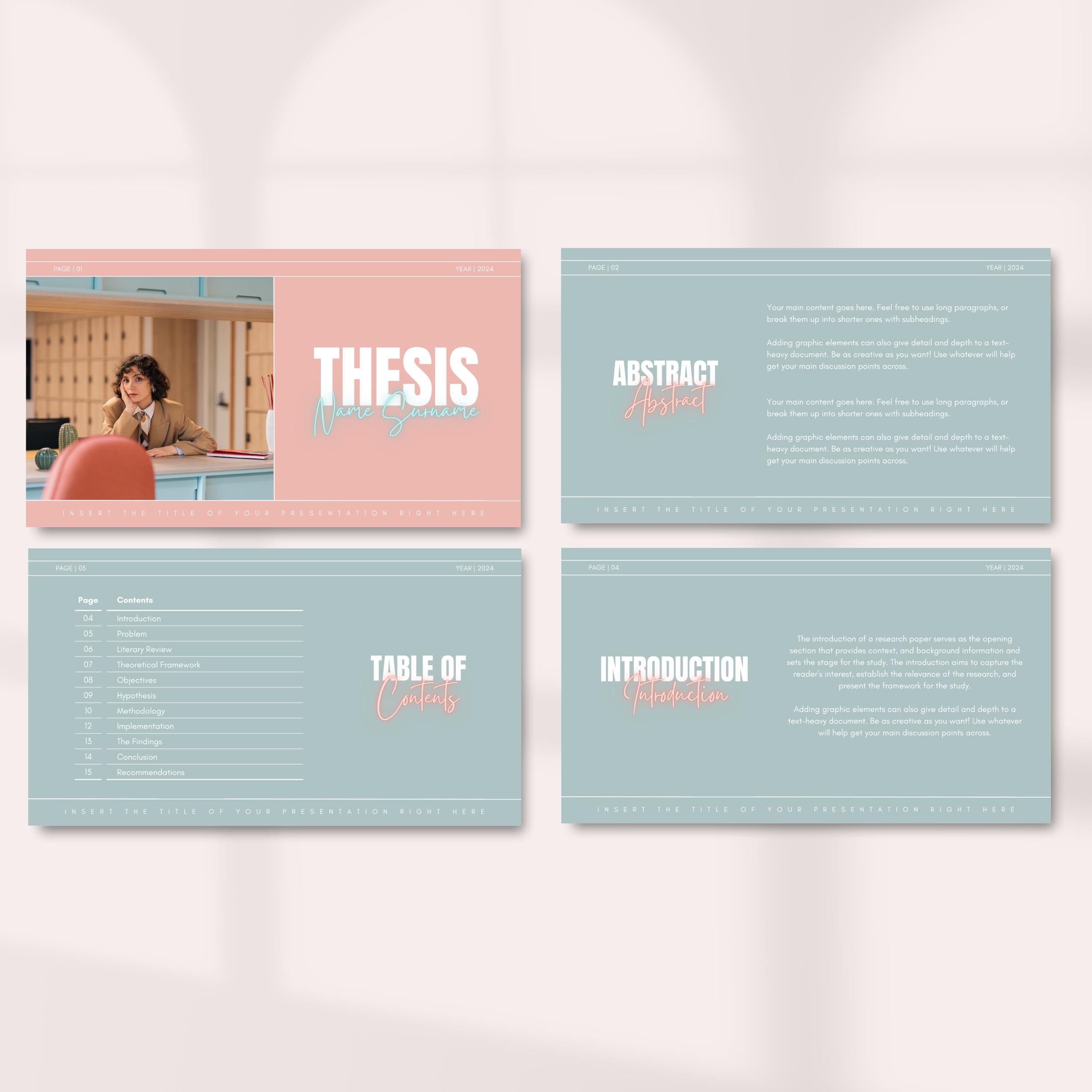 Canva Presentation Template Editable Canva Template Thesis Defense ...