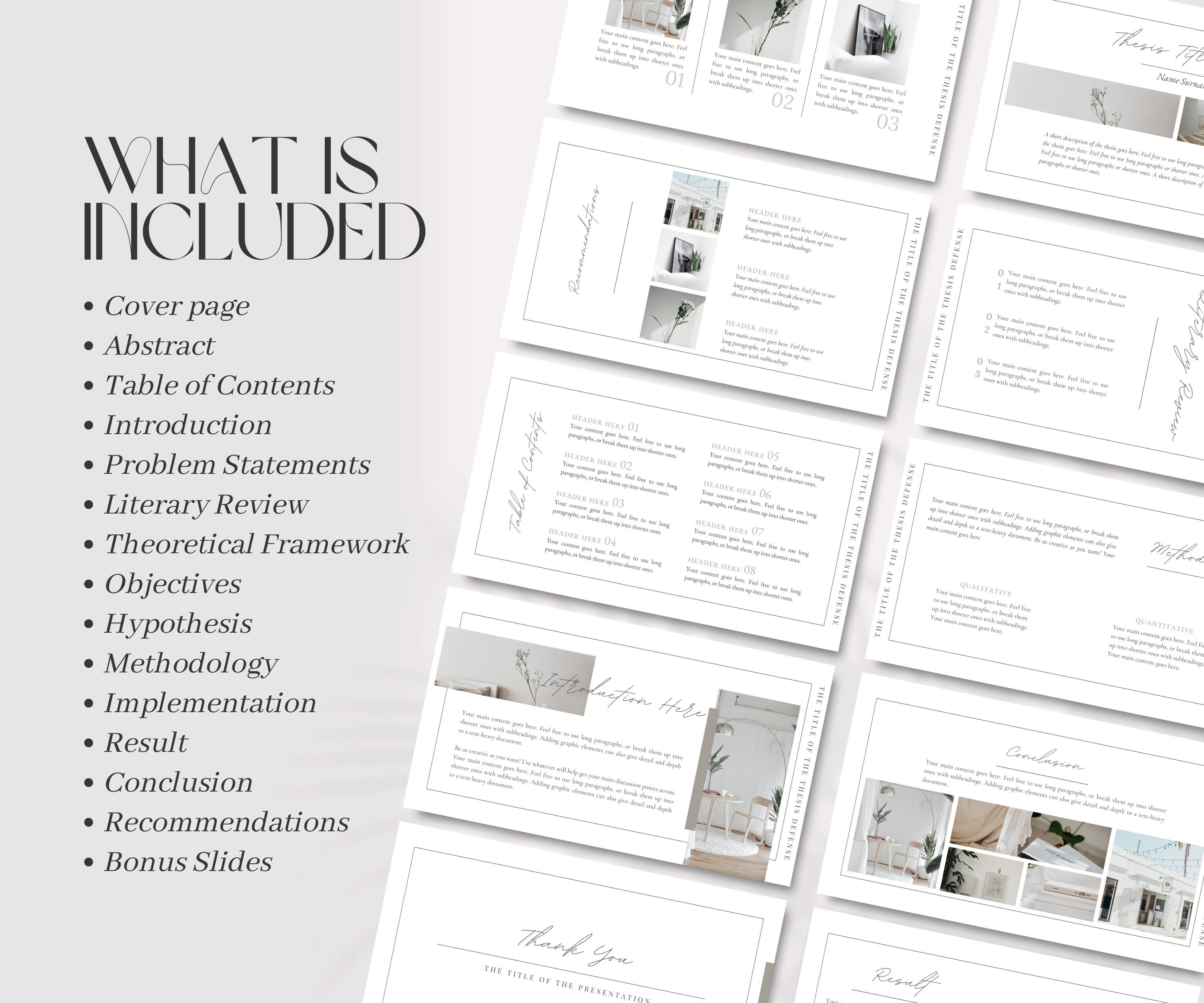 Canva Presentation Template Editable Canva Template Thesis Defense ...