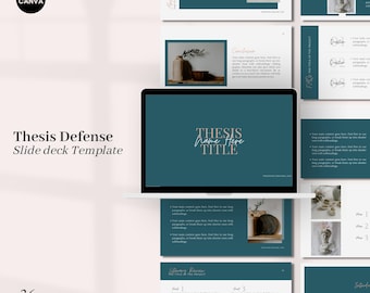 Canva Presentation Template Editable Canva Template Thesis Defense ...