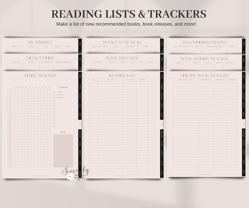 Digital Reading Journal Digital Reading Planner Reading Tracker Book ...