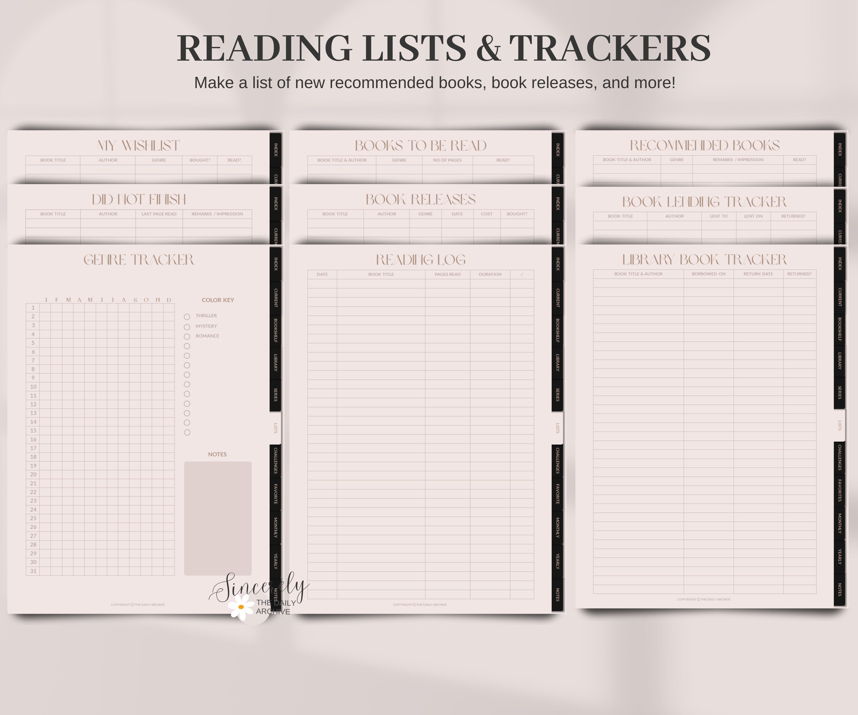 Digital Reading Journal Digital Reading Planner Reading Tracker Book ...