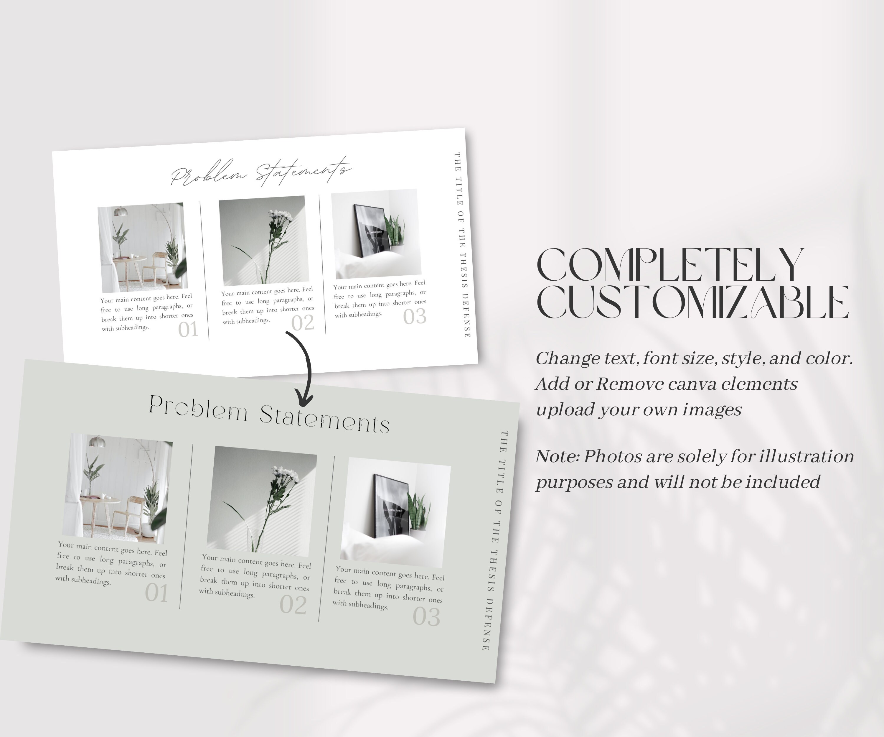 Canva Presentation Template Editable Canva Template Thesis Defense ...