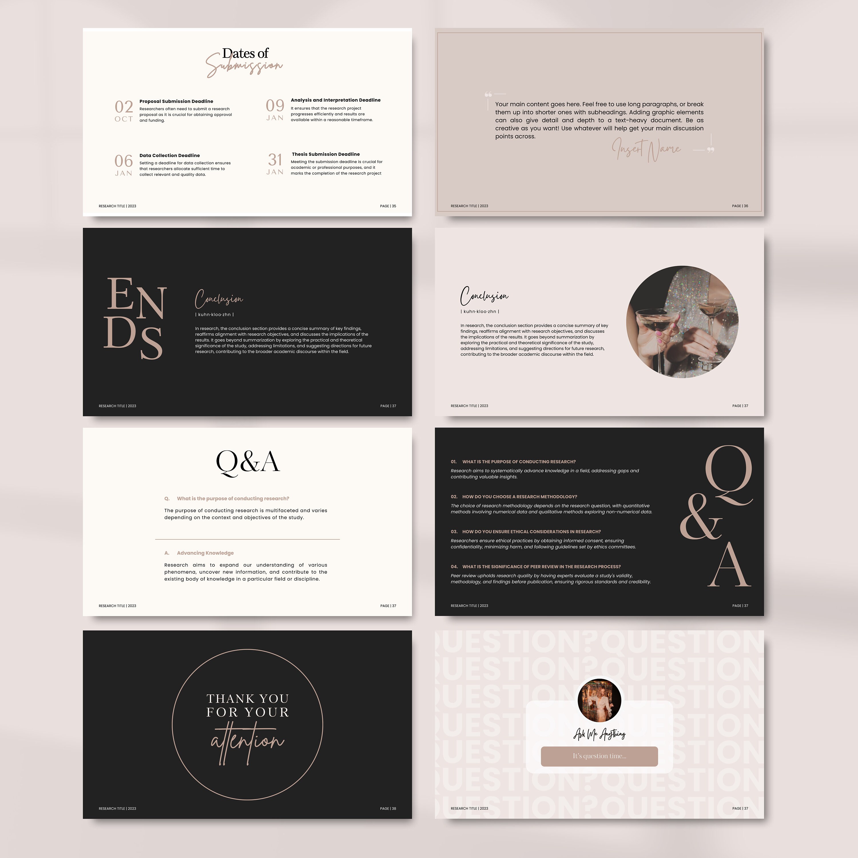 Canva Presentation Template Editable Canva Template Thesis Defense ...