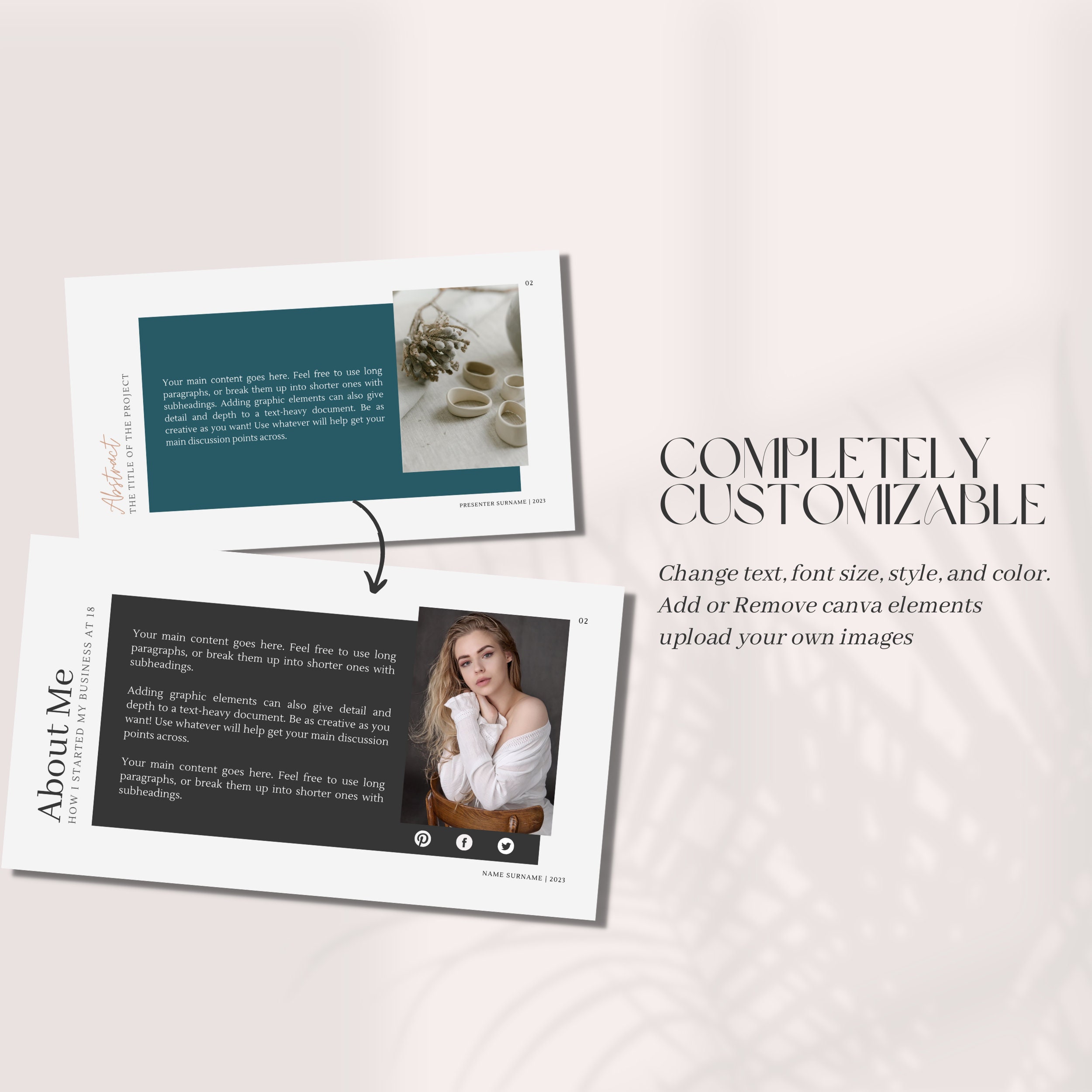 Powerpoint Presentation Template Thesis Defense Slide Deck Customizable ...