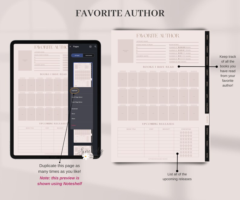 Digital Reading Journal Digital Reading Planner Reading Tracker Book ...