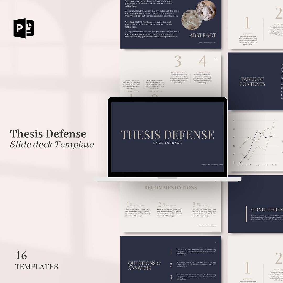 Powerpoint Presentation Template Thesis Defense Slide Deck Template ...