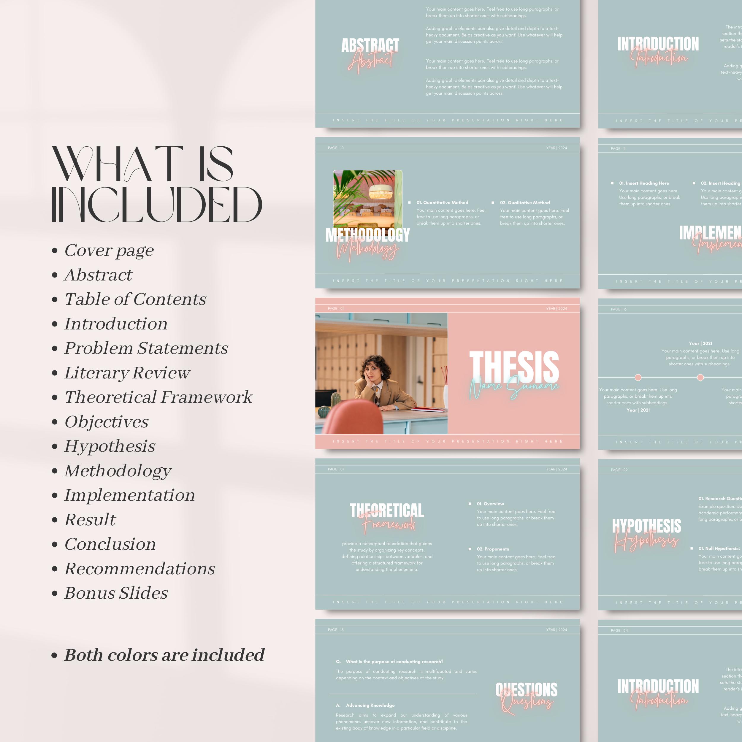 Powerpoint Presentation Template Thesis Defense Slide Deck Template Customizable PPT Slides ...