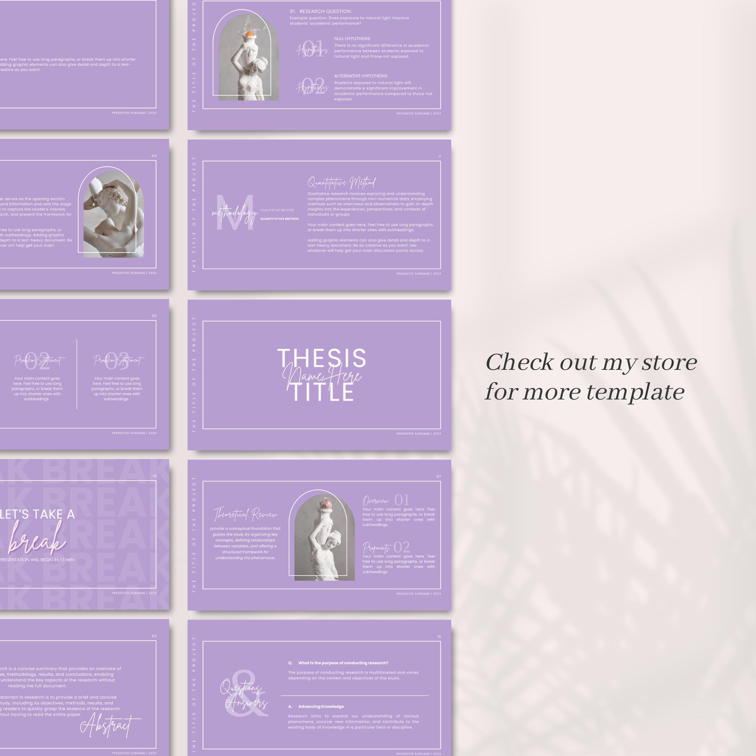 Canva Presentation Template Editable Canva Template Thesis Defense ...